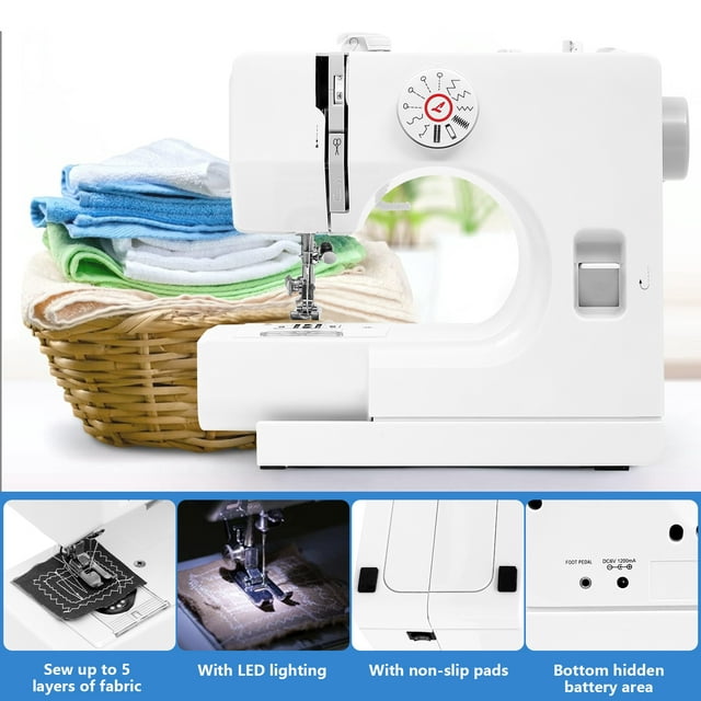 SUGIFT Sewing Machine 12 Stitches Multi-Functional Portable Sewing Mac