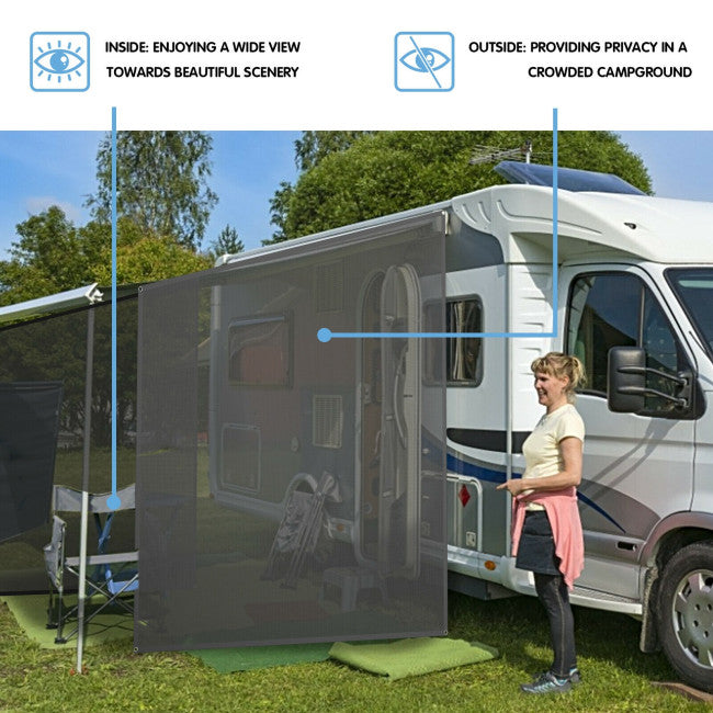 SUGIFT 9 x 7 Feet RV Awning Side Mesh Screen Sunshade with Complete Ki