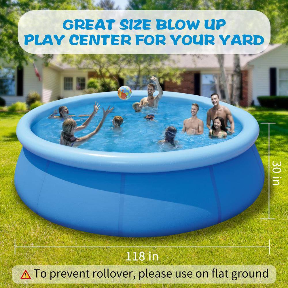 10 ft. Round 30 in. D Inflatable Above Ground Swimming Pool – SUGIFT